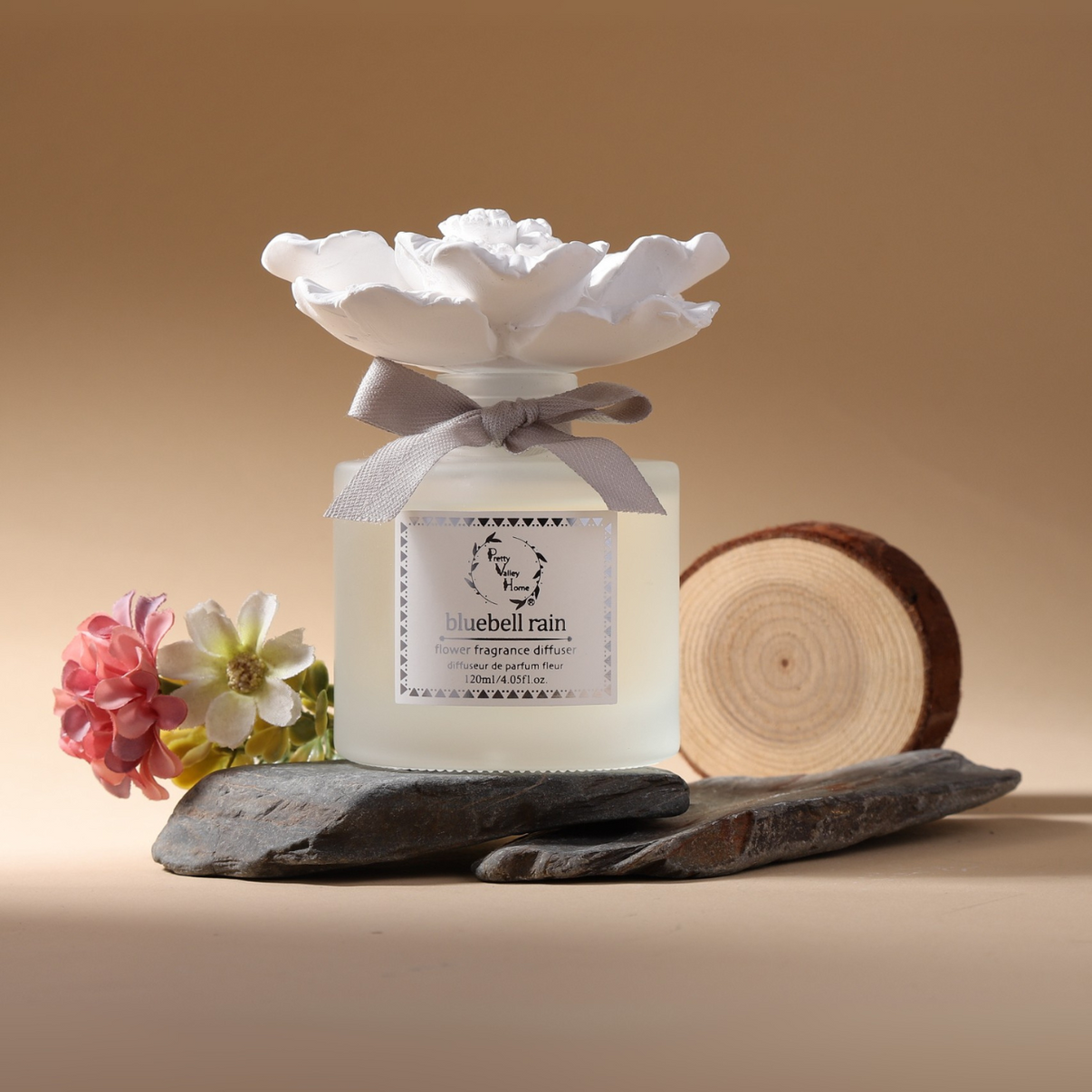 Pretty Valley Home Ceramic Gypsum Flower Diffuser Set Home Fragrance G ...